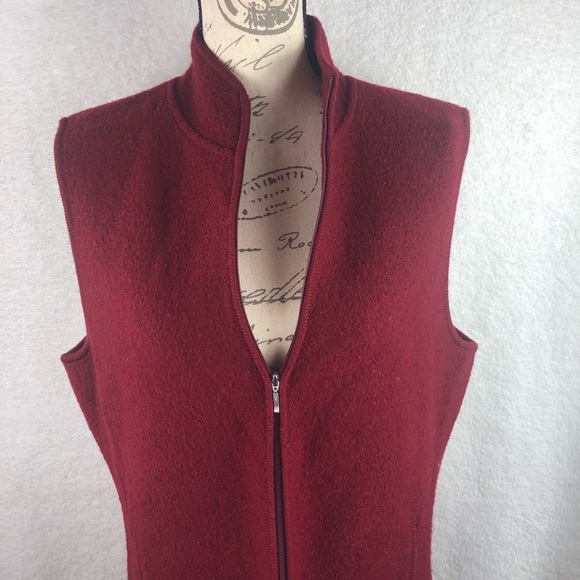 Talbots | Jackets & Coats | Talbots L 0 Wool Burgundy Full Zip Pocket ...